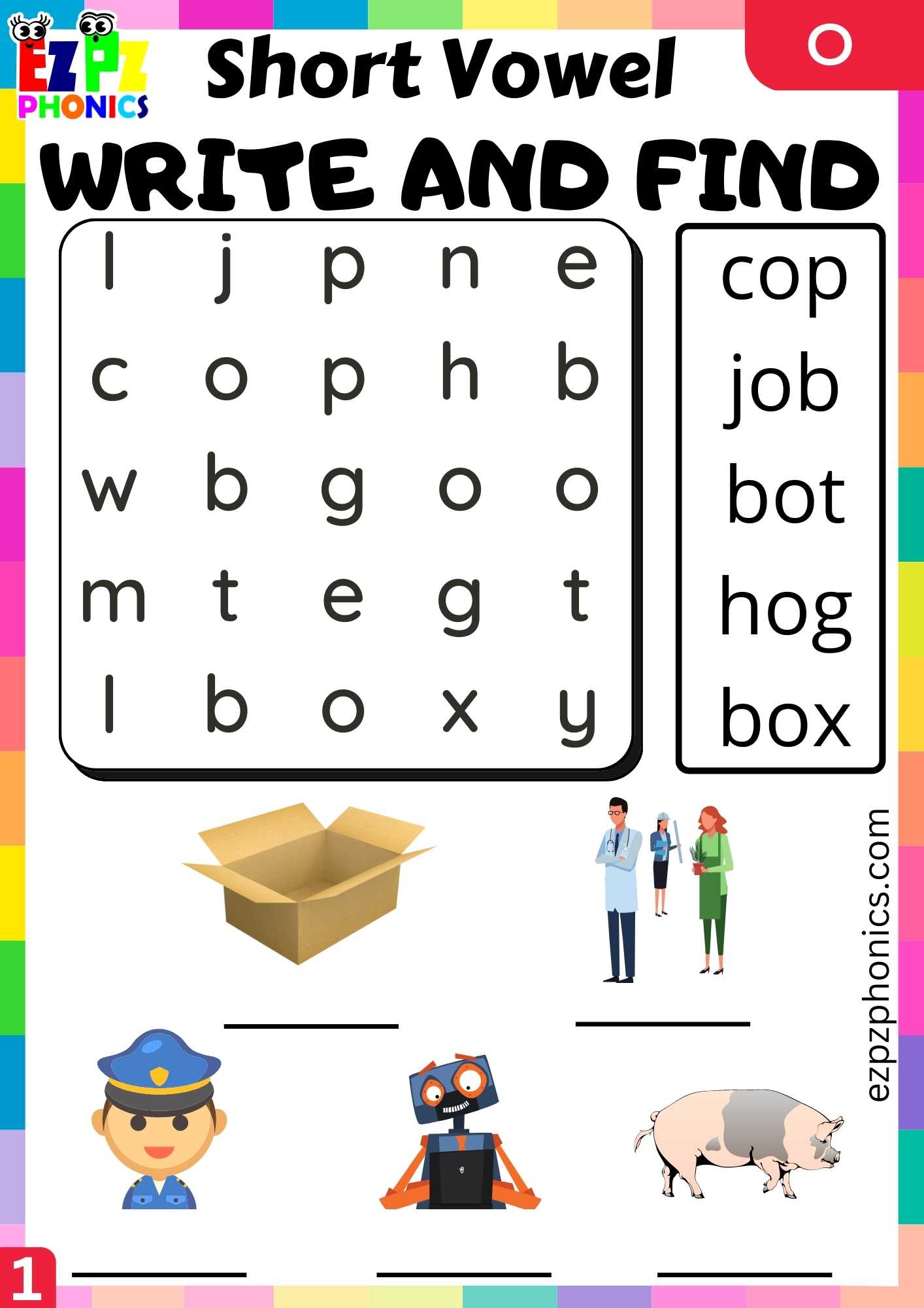 Group1 O Words Write And Find Short Vowel CVC Words Worksheet ... Group1 O Words Write And Find Short Vowel CVC Words Worksheet ...